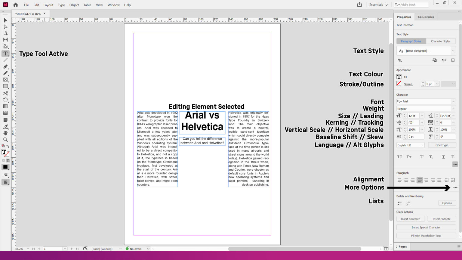 Getting Started in InDesign – Faculty of Arts – Adobe Portal