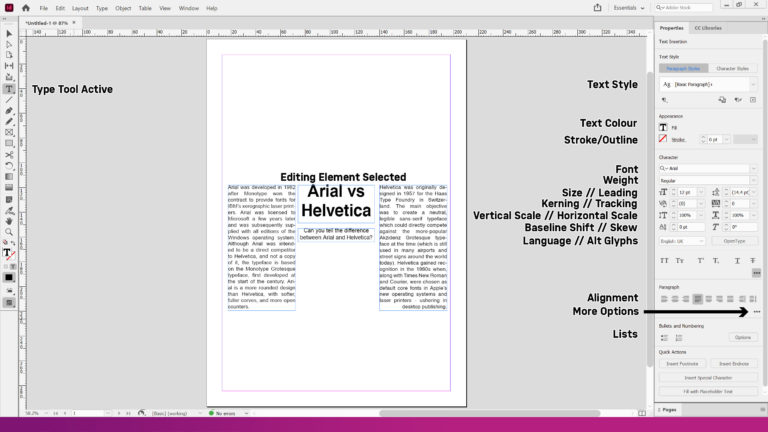 Getting Started in InDesign – Faculty of Arts – Adobe Portal